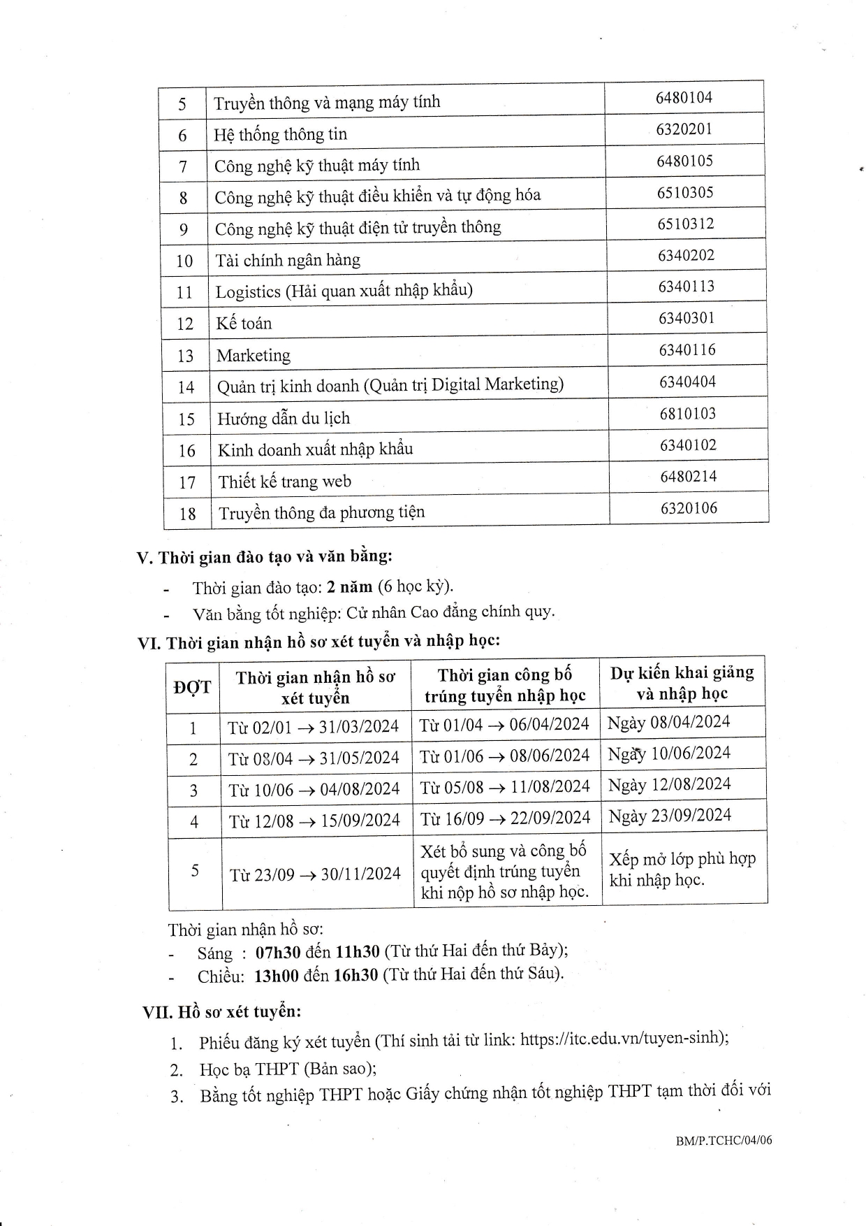 Thông báo Tuyển sinh hệ Cao đẳng chính quy năm 2024 - Trường Cao đẳng Công nghệ thông tin TP.Hồ ...